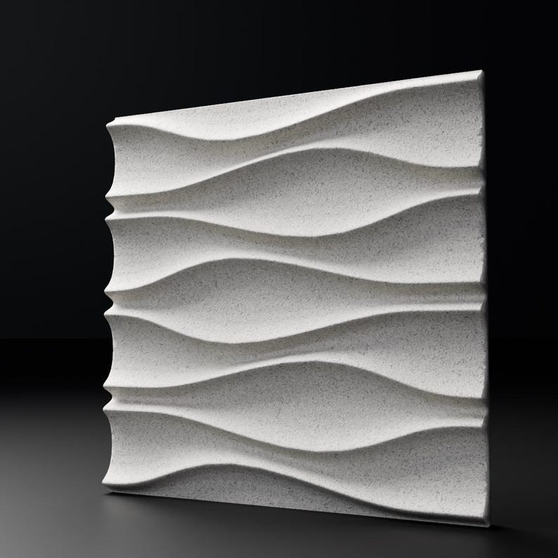 Wispy Waves 3D Wall Panel Design: Tileable CNC STL File (digital ...