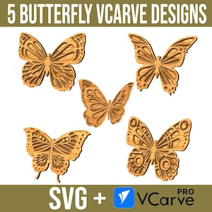 Intricate CNC Butterfly Patterns | Ornamental | Vcarve Crv Designs Svg ...