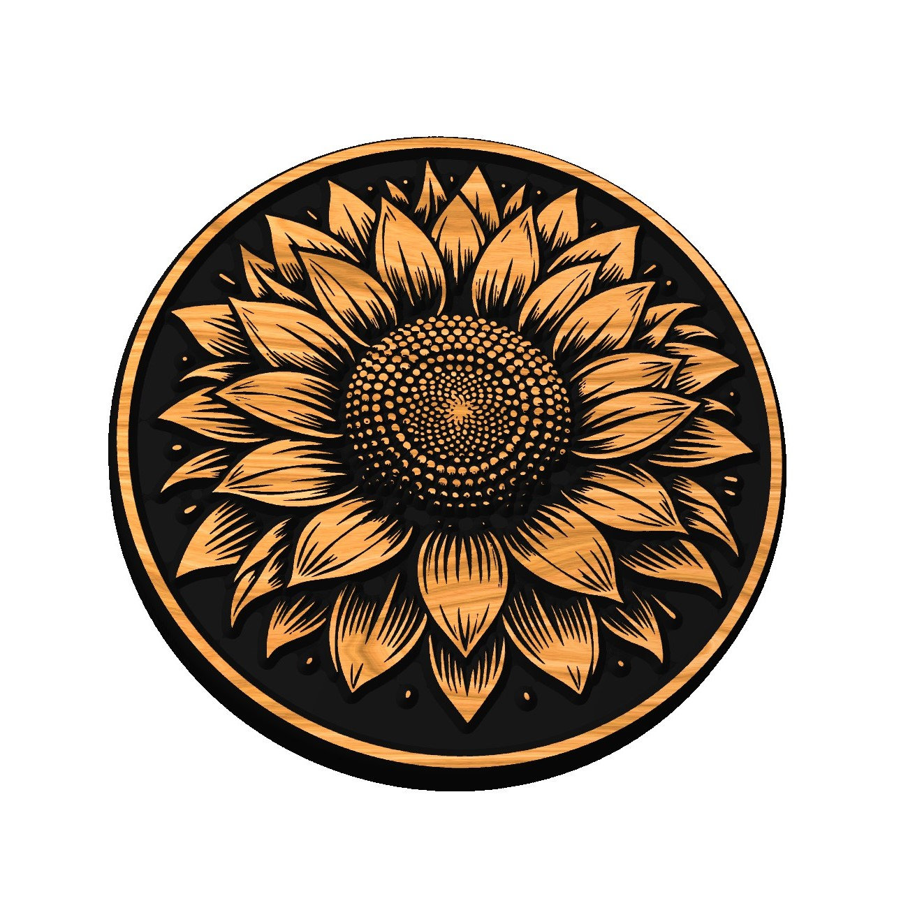 CNC Sunflower Pattern for Ornamental Carving V-carve Pro CRV File ...
