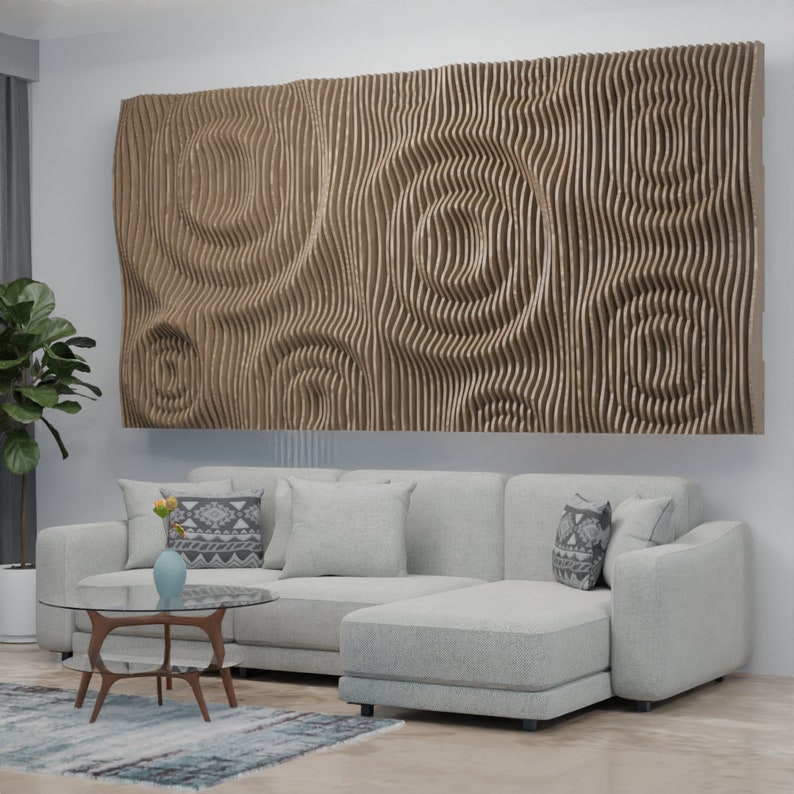 Parametric Wall Art 96 Slat Water Drops Wave 3D Wood for Carving With ...
