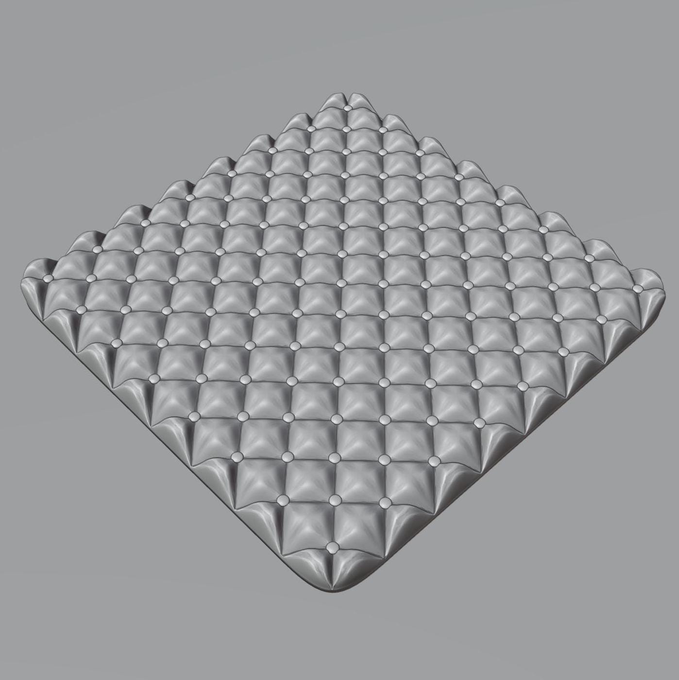Tufted Leather Cushion 3D STL File: CNC Carve Wood Panel (instant ...