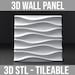 Wispy Waves 3D Wall Panel Design: Tileable CNC STL File (digital ...