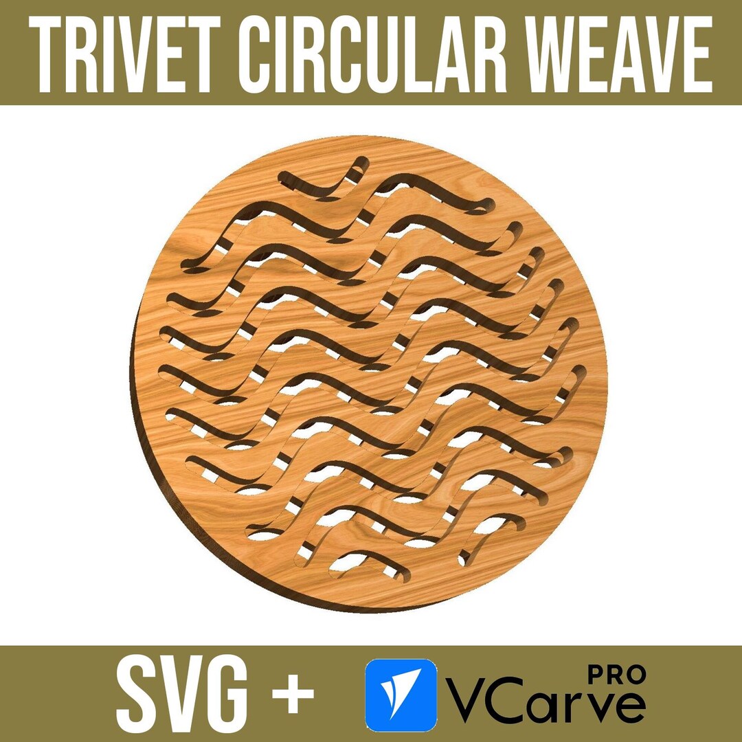 CNC Trivet Cut File: Circular Weave Coaster Design (SVG, Vcarve) - Etsy