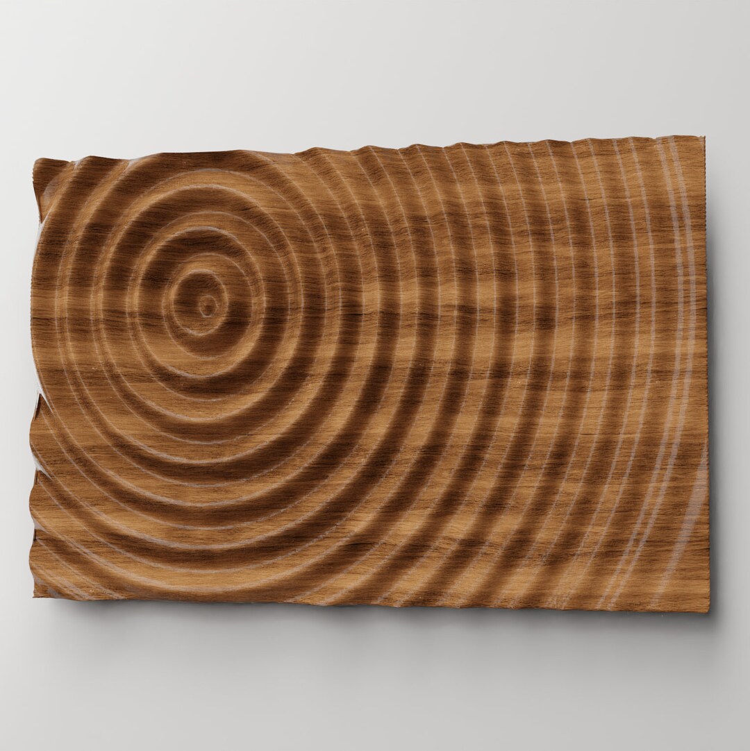 3D Wall Panel Design File CNC Stl File Dimensional Wall Art Carved Wood Panel Water Ripple Wood ...