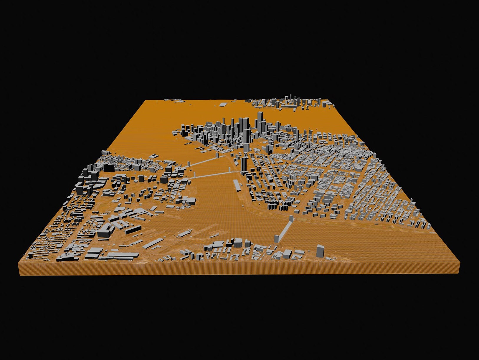 Lower Manhattan NYC 3D Topographic STL File for 3D Printing, CNC ...