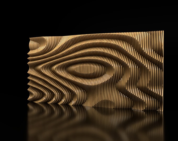 Parametric Wave Wall Art: 3D Wood Relief CNC Cut File (instant Download ...
