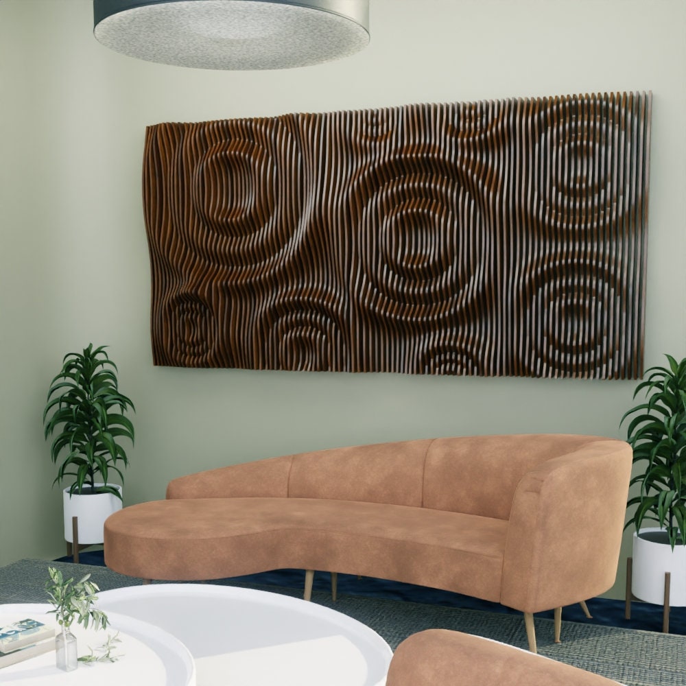 Parametric Wall Art 96 Slat Water Drops Wave 3D Wood for Carving With ...