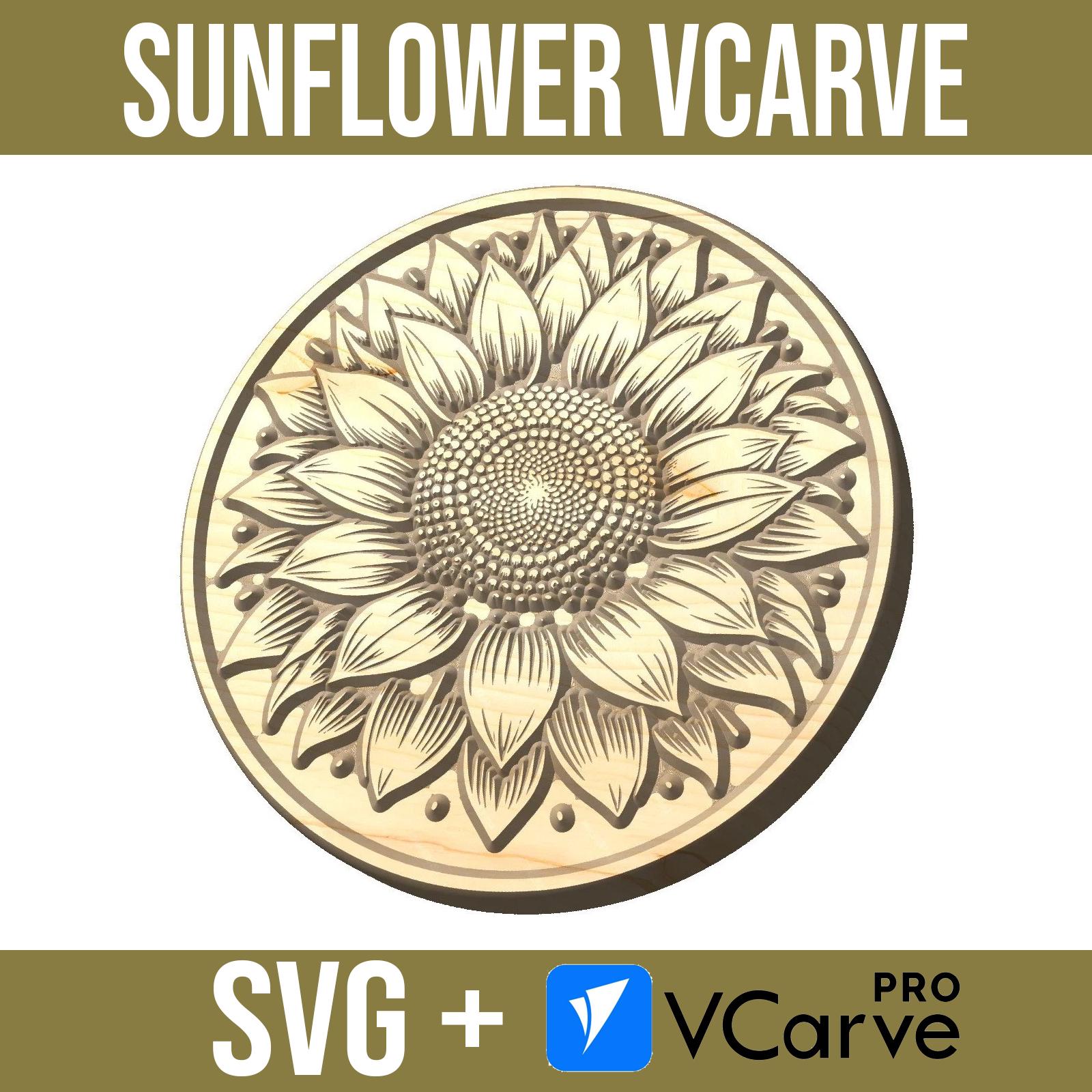 Intricate CNC Sunflower Pattern | Ornamental | Vcarve Crv Designs Svg ...