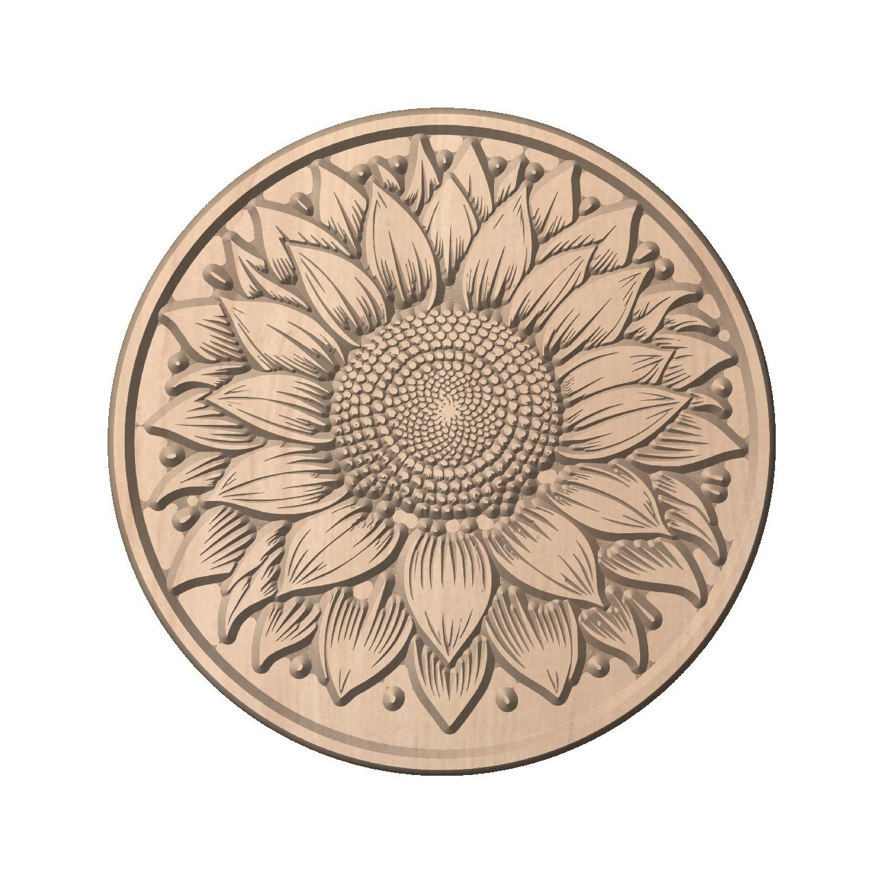 CNC Sunflower Pattern for Ornamental Carving V-carve Pro CRV File ...