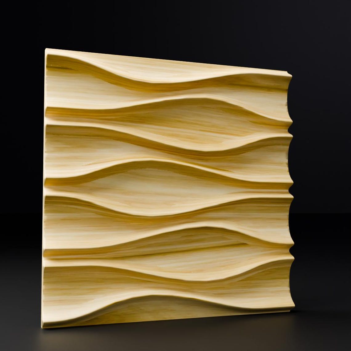 Wispy Waves 3D Wall Panel Design: Tileable CNC STL File (digital ...