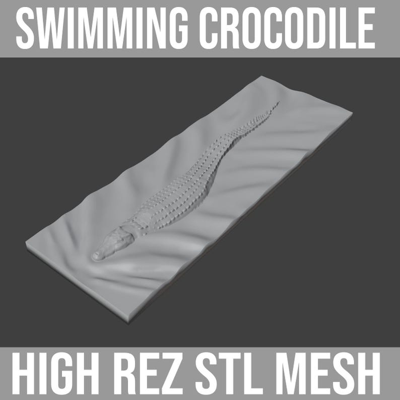 Swimming Crocodile STL | Alligator 3d | Panel Pattern Model for Cnc ...