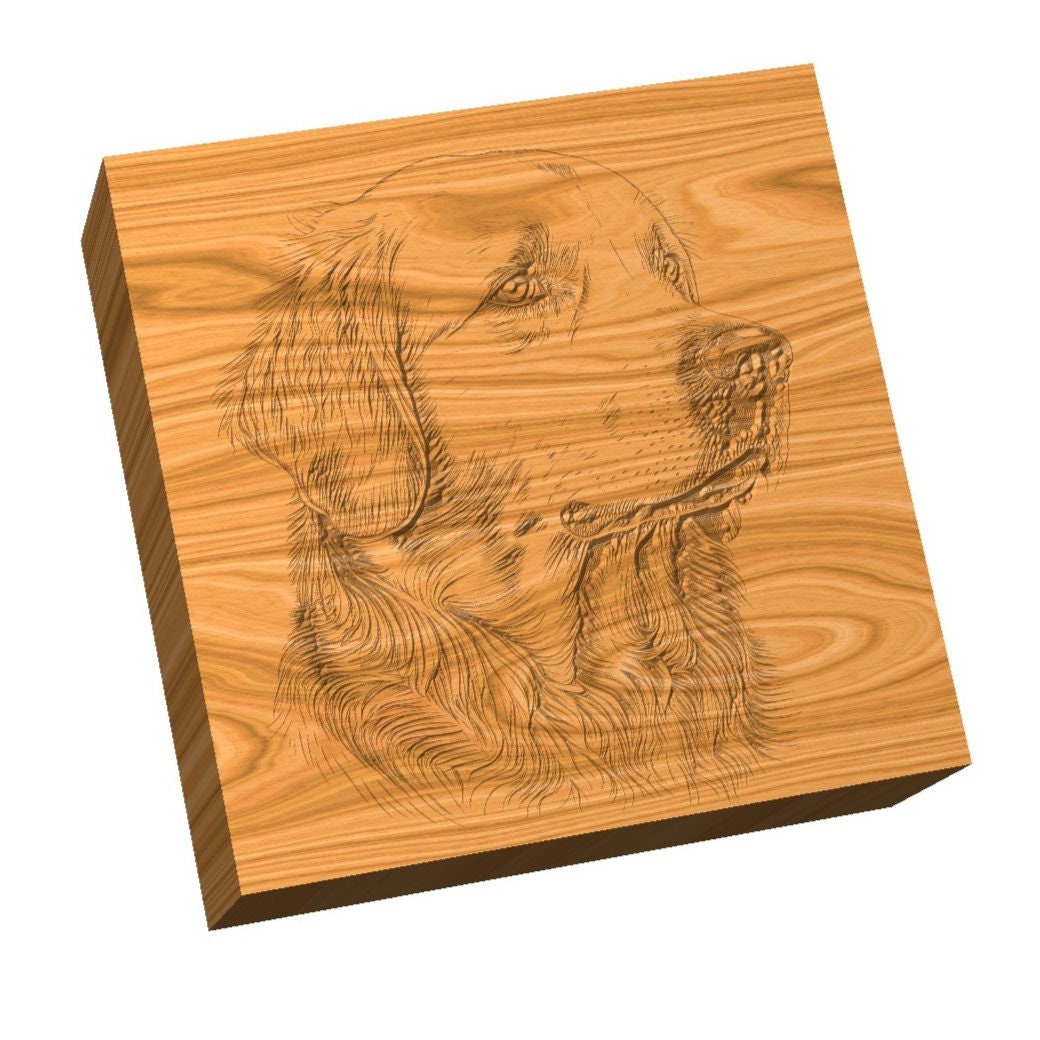 Golden Retriever Dog - Vectric Vcarve Pro File + SVG Vector Pattern for ...