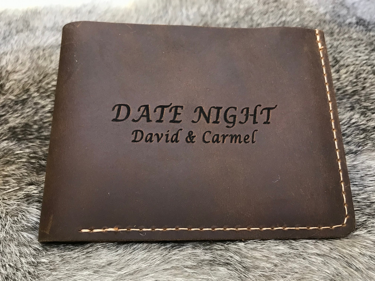 DATE NIGHT WALLET Trifold Leather Wallet Mens Wallet Gift - Etsy