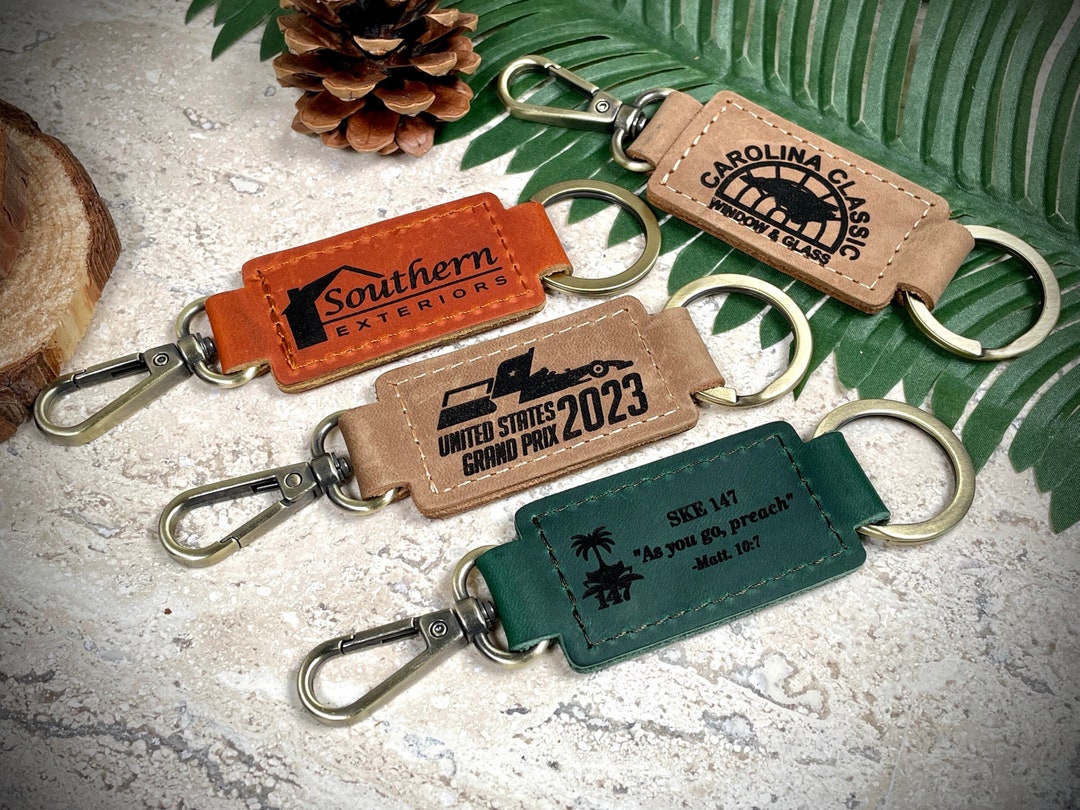 Corporate Gifts for Employees, Personalized Keychain, Leather Keychain ...