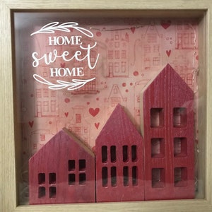 Home Sweet Home Shadowbox With Battery Operated Lights - Etsy