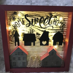 Home Sweet Home Shadowbox With Battery Operated Lights - Etsy