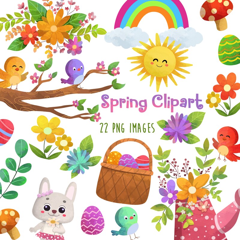 Spring Clipart - Etsy