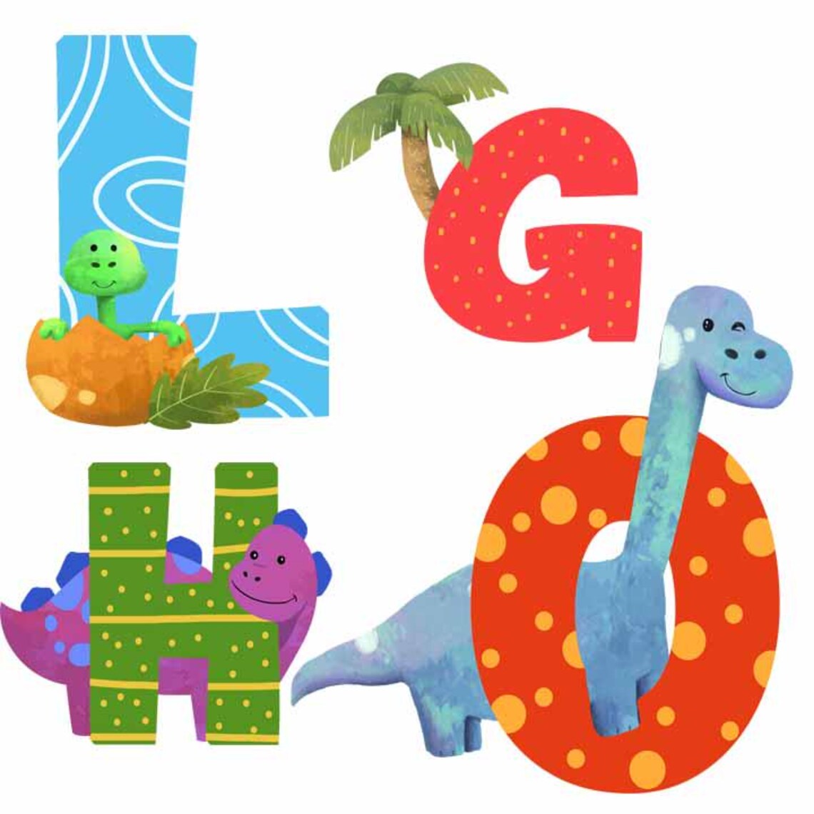Dinosaur Alphabet Clipart Bundle, Alphabet Clipart, Letters Clipart ...