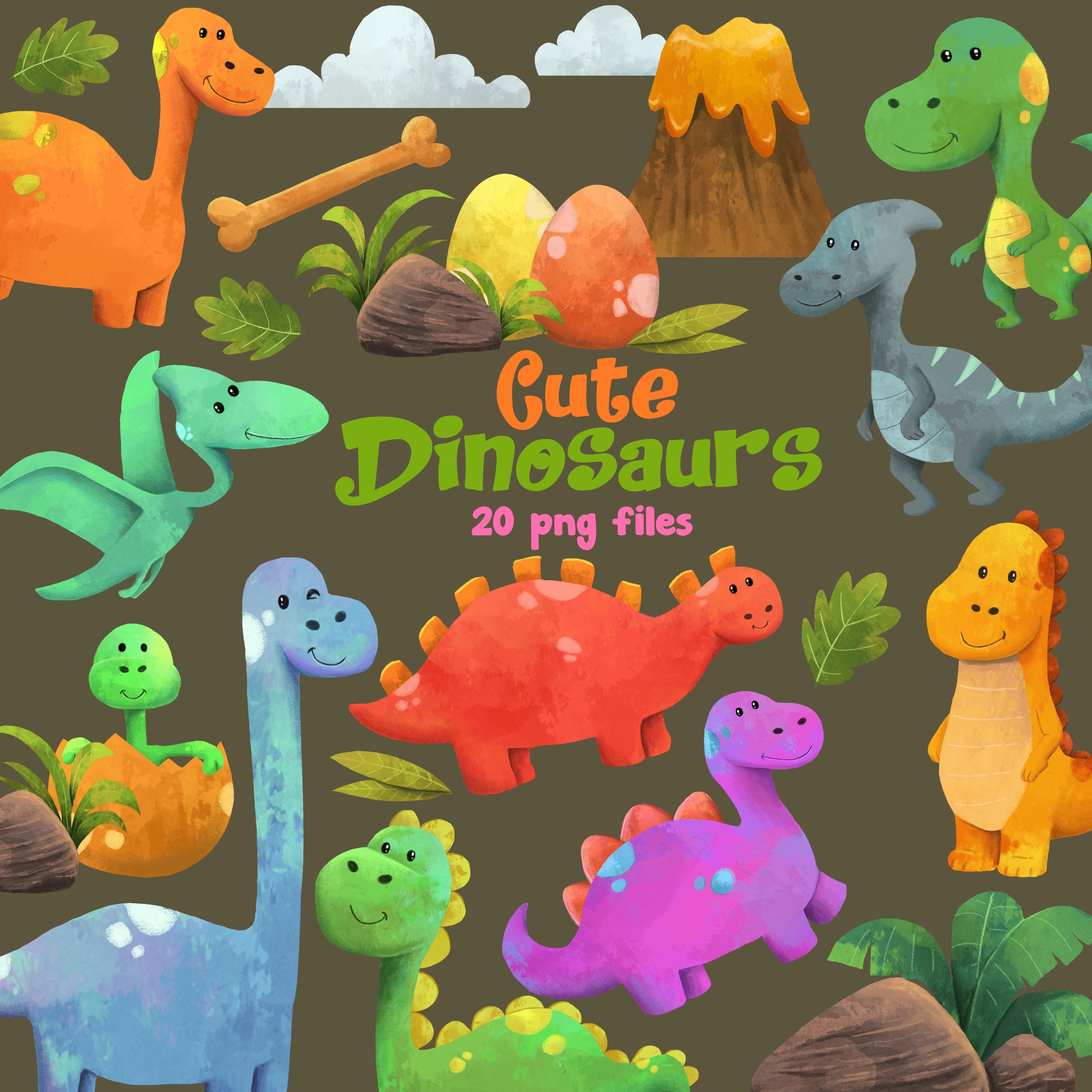 Dinosaur Clipart, Baby Dinosaur Clipart, Cute Dinosaur Clipart ...