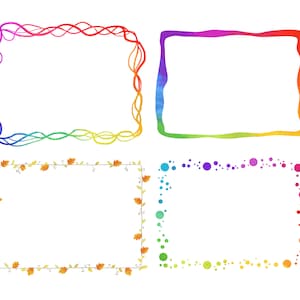 Frame Clipart, Borders Clipart, Flower Borders Clipart, Rainbow Borders ...