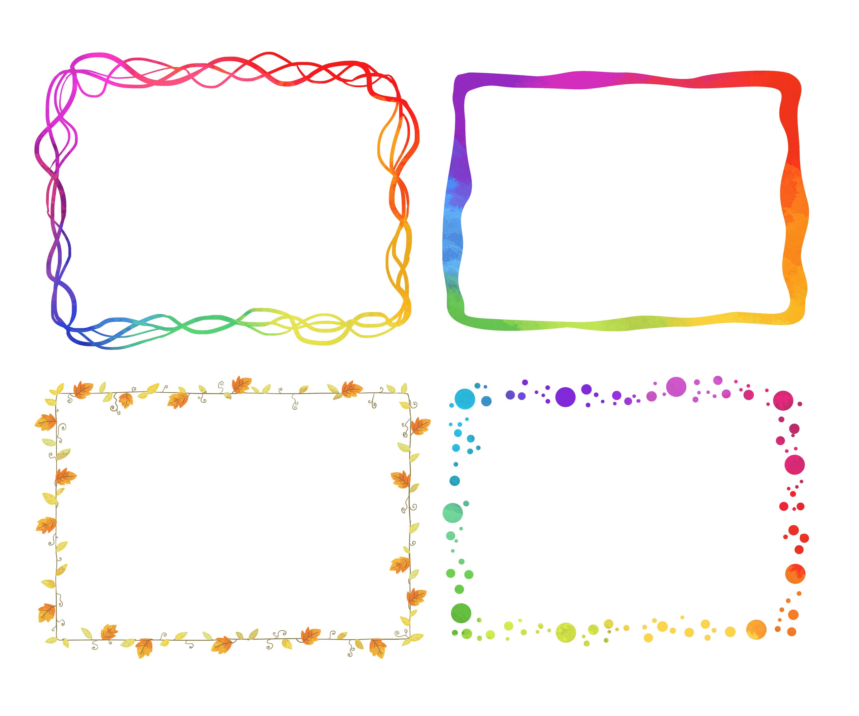 Frame Clipart, Borders Clipart, Flower Borders Clipart, Rainbow Borders ...