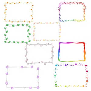 Frame Clipart, Borders Clipart, Flower Borders Clipart, Rainbow Borders ...