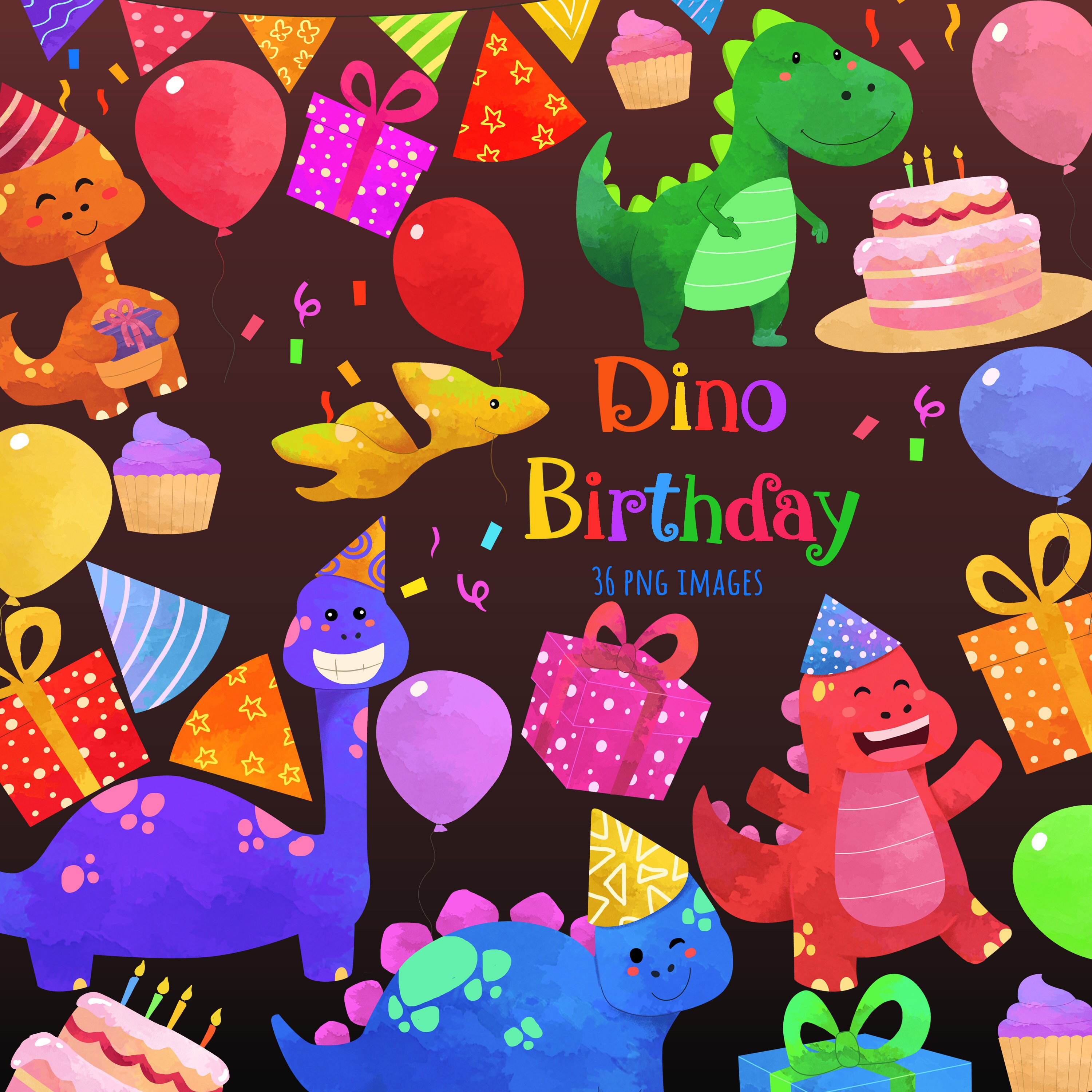 Dinosaur Clipart, Dinosaur Png, Dinosaur Birthday, Dino Party, Kid ...