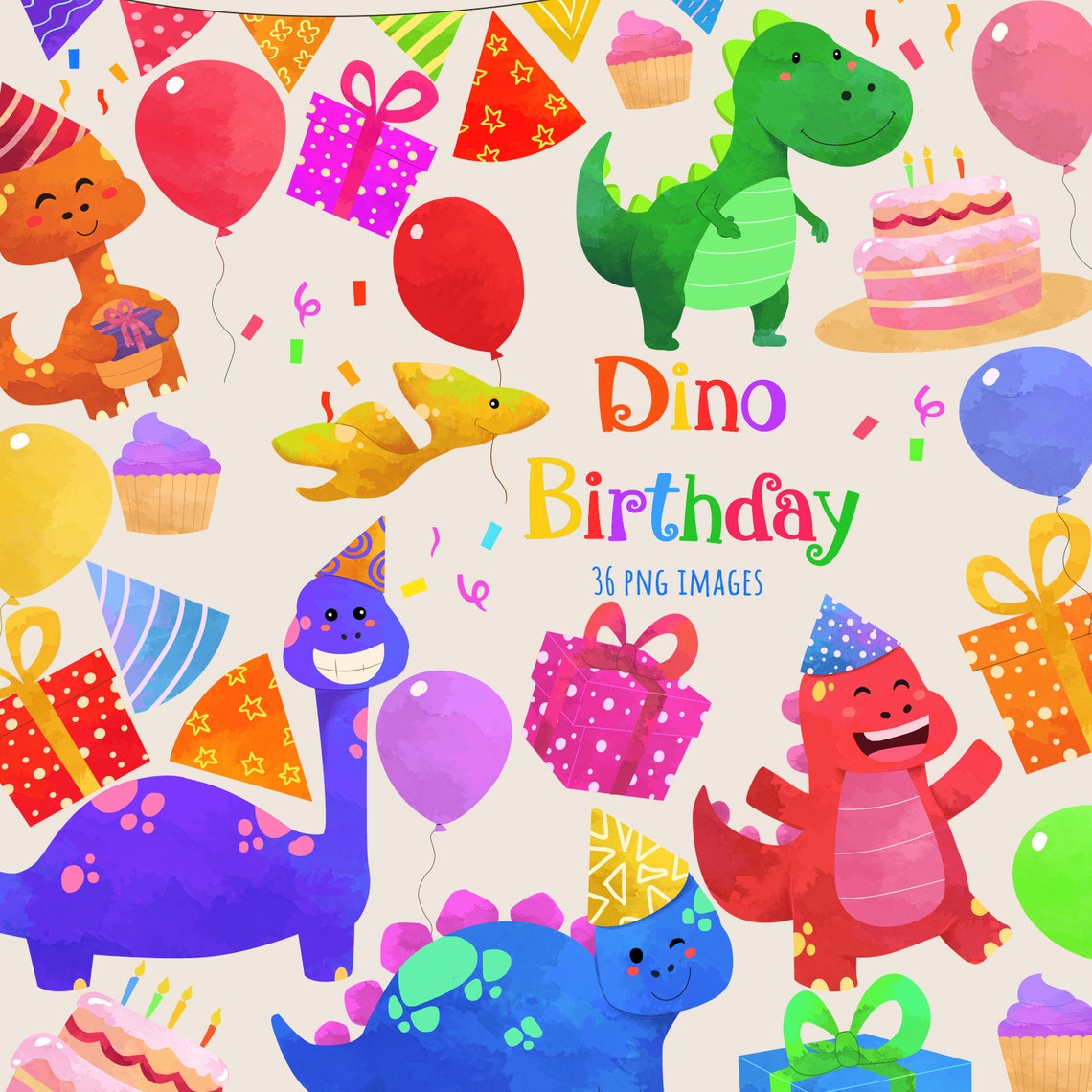 Dinosaur Clipart, Dinosaur Png, Dinosaur Birthday, Dino Party, Kid ...