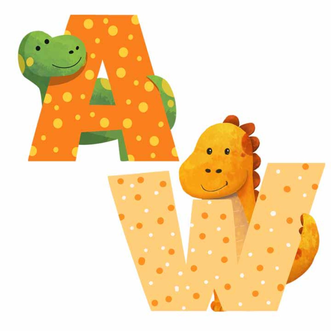 Dinosaur Alphabet Clipart Bundle, Alphabet Clipart, Letters Clipart ...
