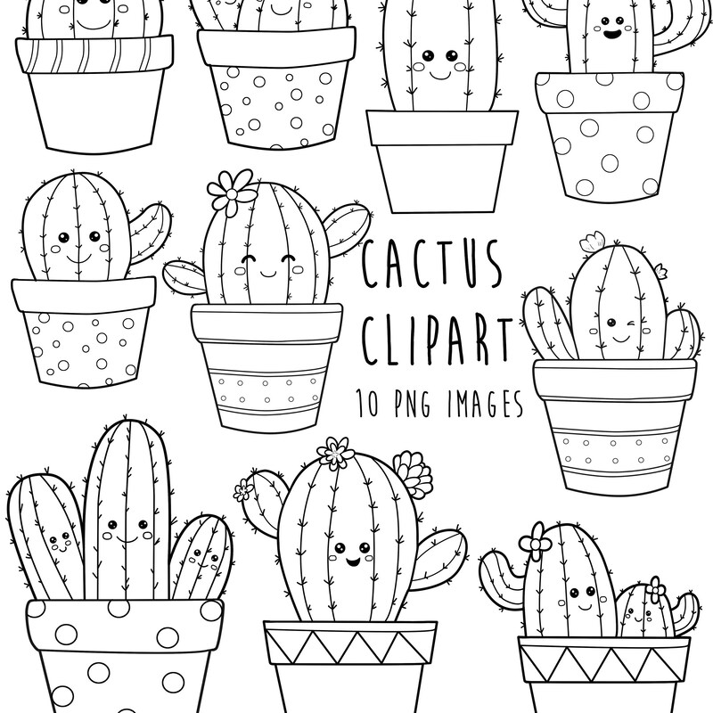 Cactus Clipart - Etsy