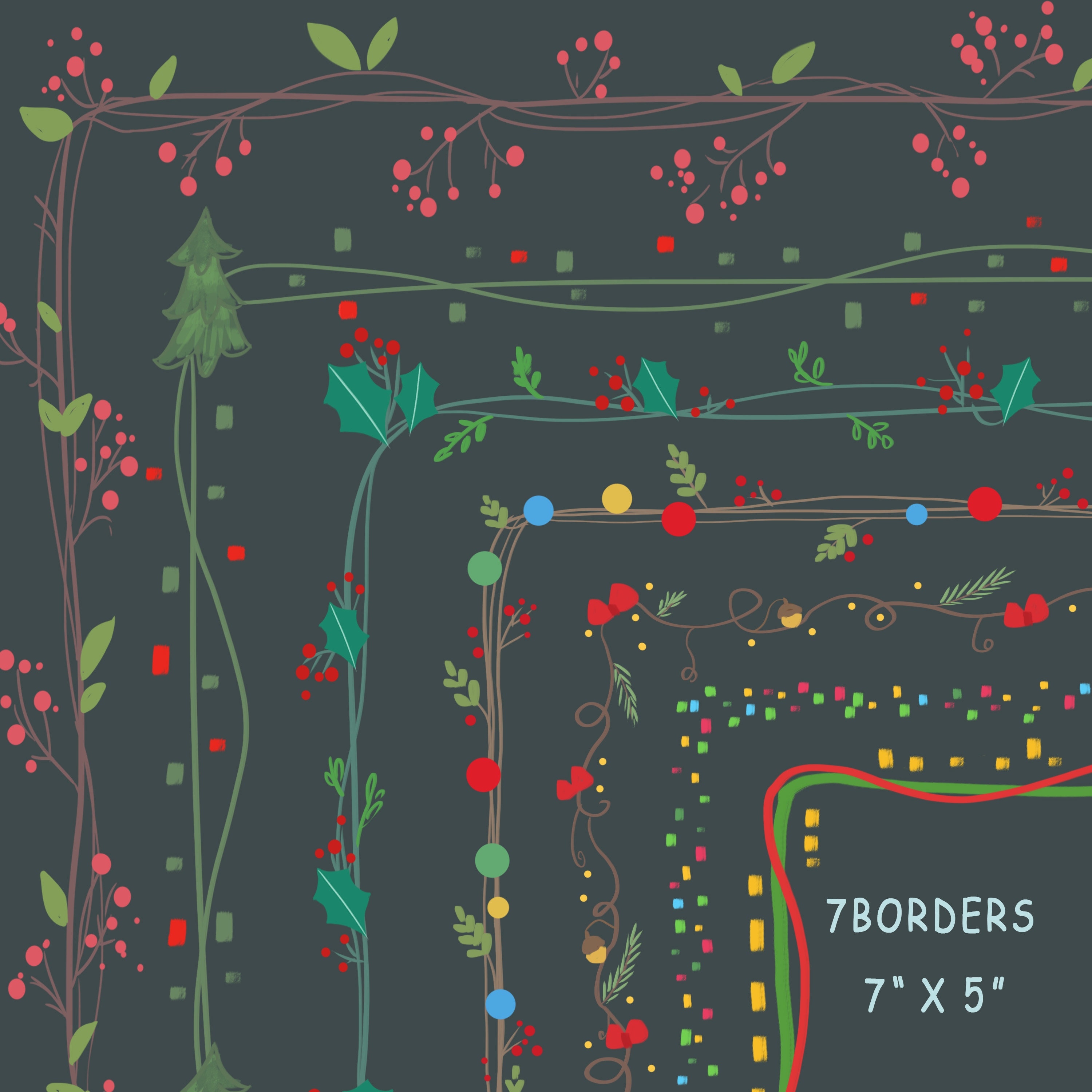 Christmas Borders, Holiday Borders, Christmas Borders Clipart, Holiday ...