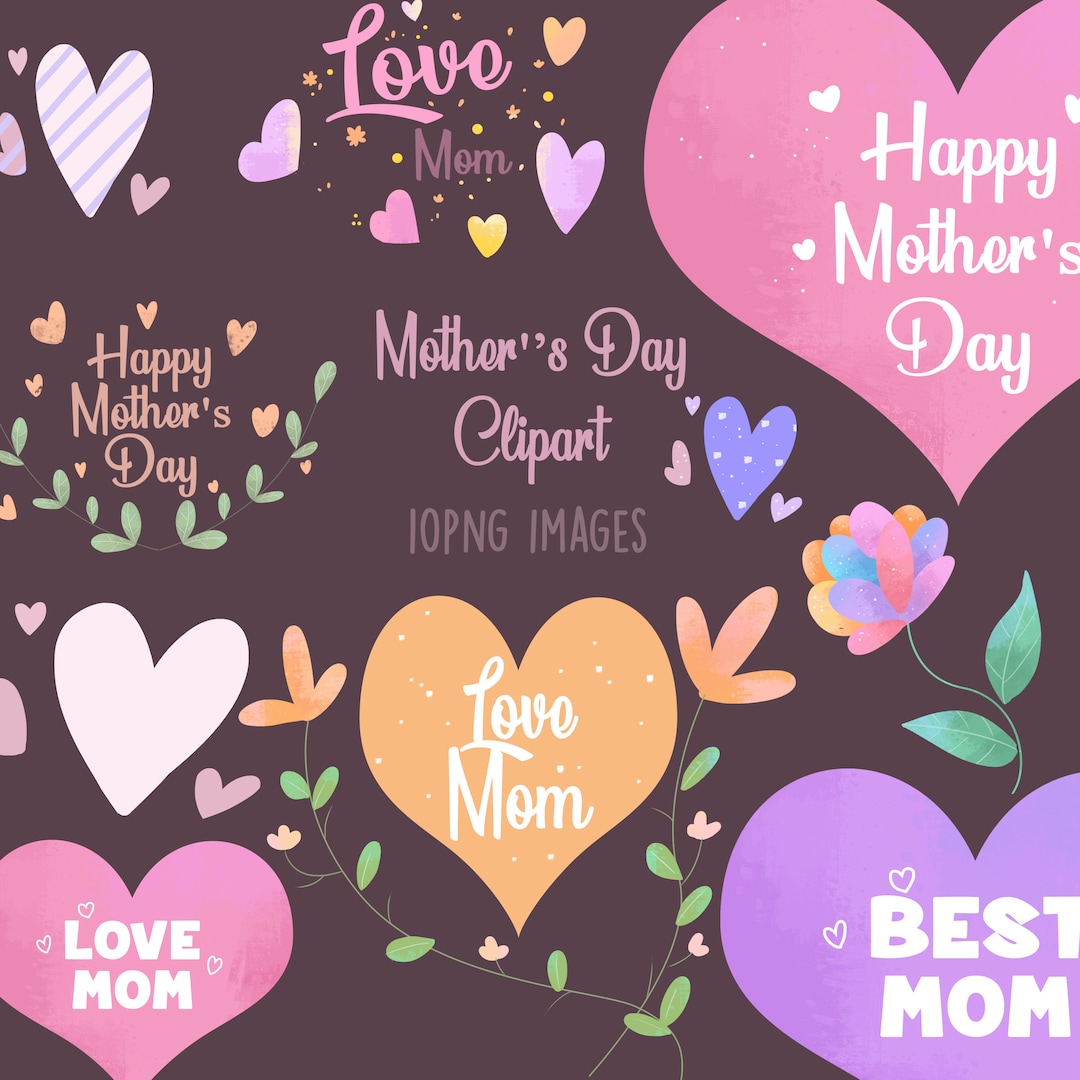 Mother's Day Clipart, Happy Mothers Day Clipart, Mothers Day Png, Love ...
