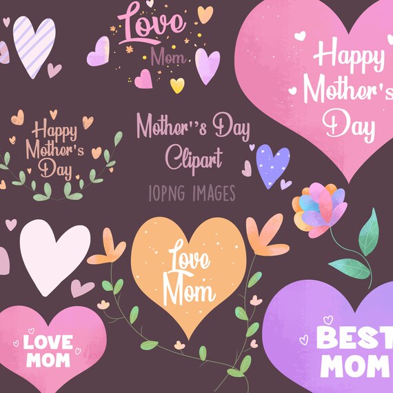 Mothers Day Heart Clip Art Free Mother's Day Vector Clipart (PNG, SVG)