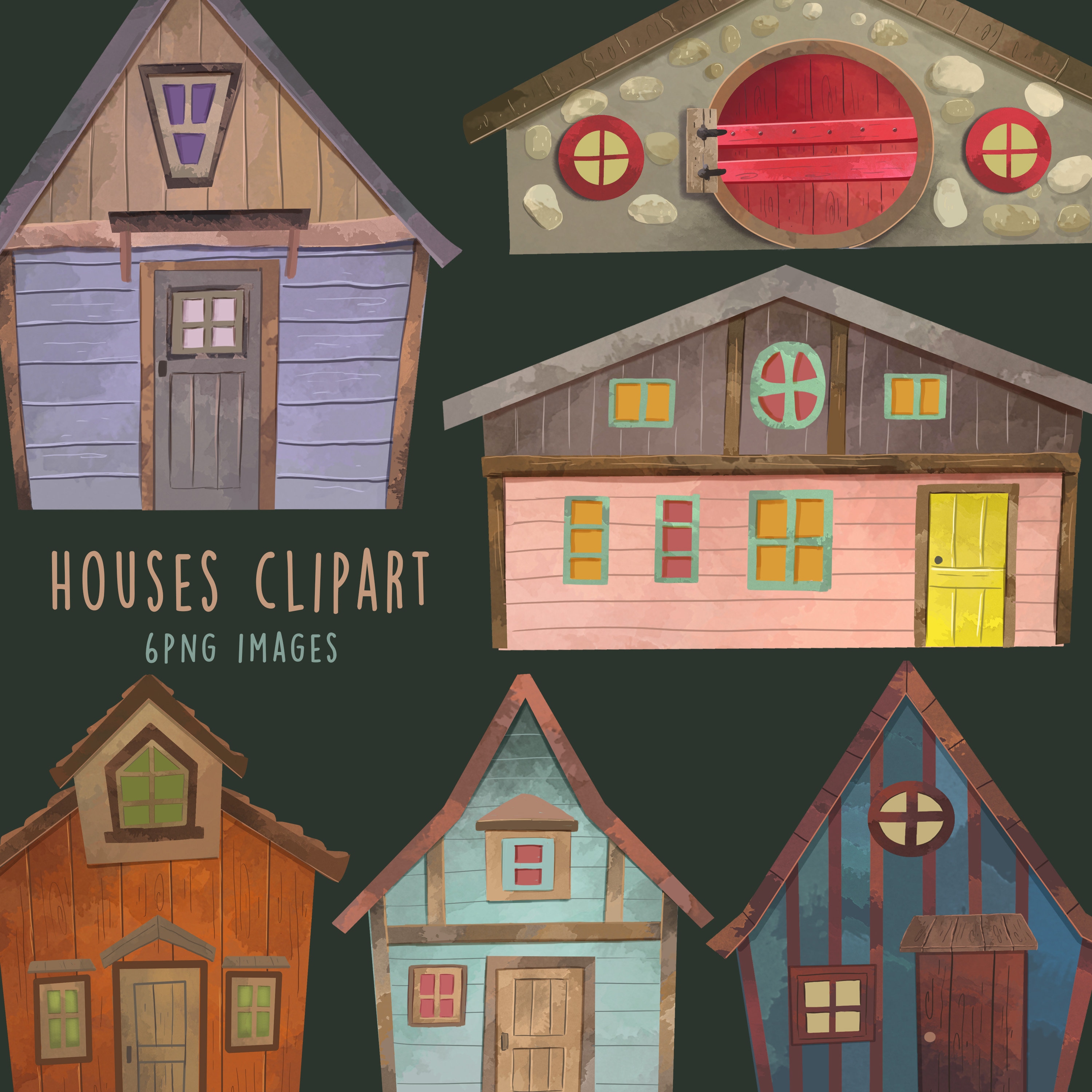 Watercolor House Clipart, Cute House Clipart Png, House Illustration ...