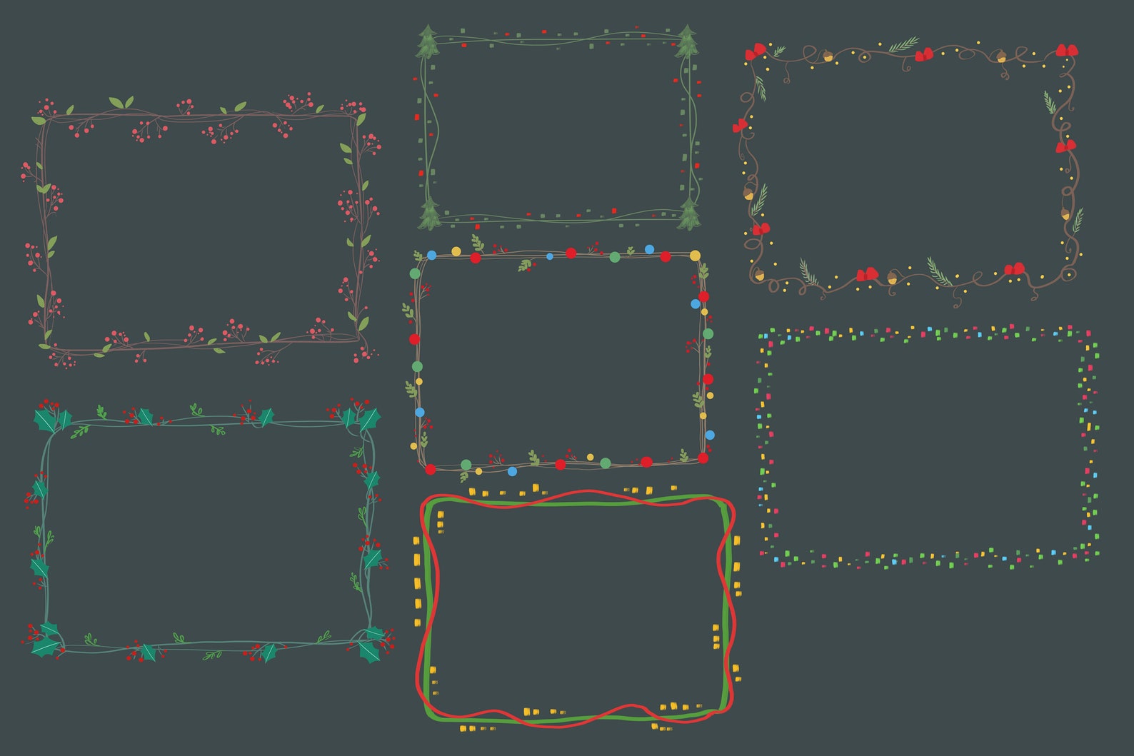 Christmas Borders, Holiday Borders, Christmas Borders Clipart, Holiday ...