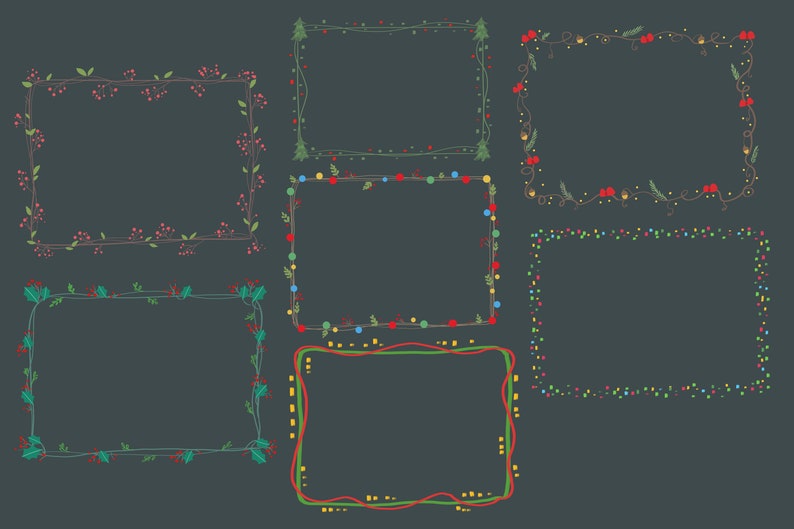 Christmas Borders, Holiday Borders, Christmas Borders Clipart, Holiday ...