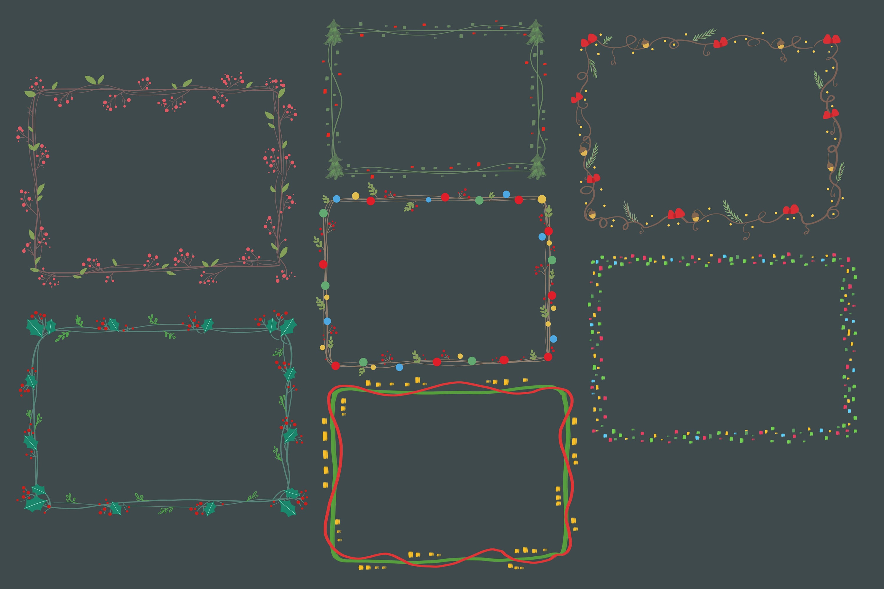 Christmas Borders, Holiday Borders, Christmas Borders Clipart, Holiday ...