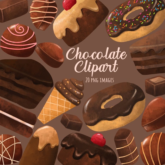 Chocolate Clipart Dessert Download Truffles cake clipart | Etsy