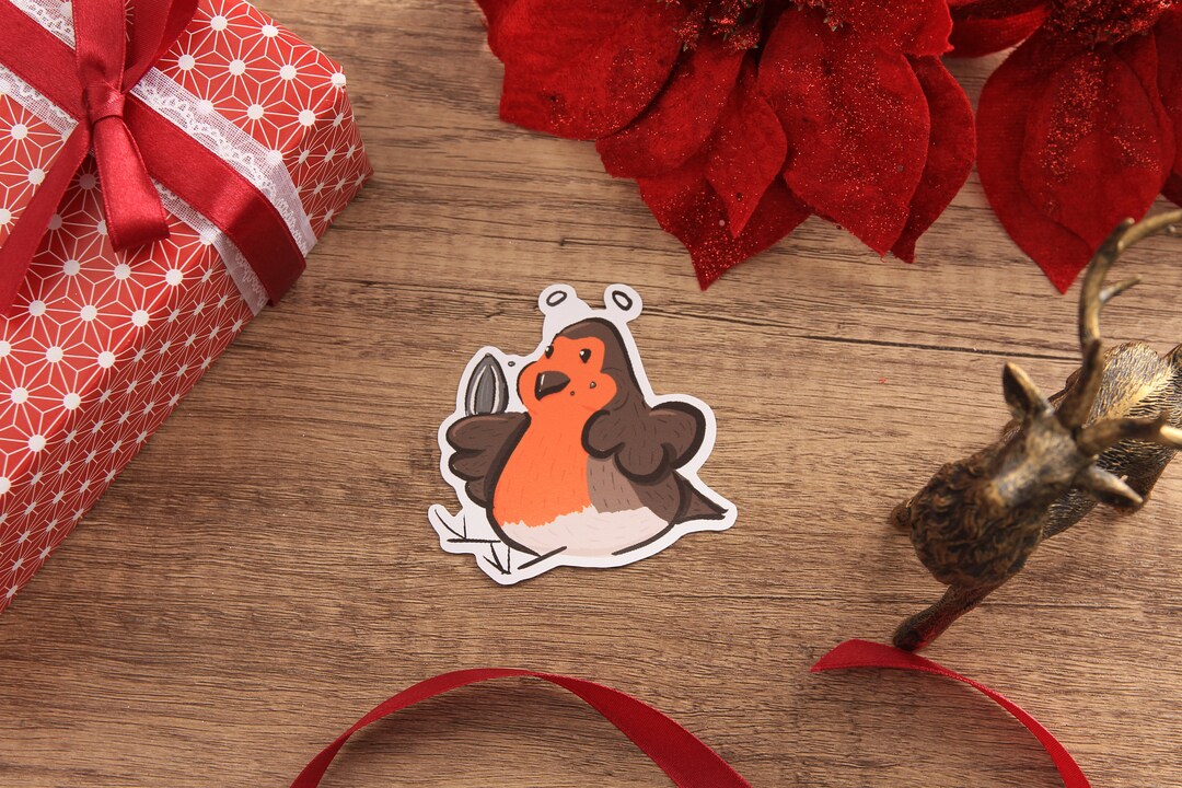 Sticker Greedy Robin Sticker Kawaii Style Illustration - Etsy