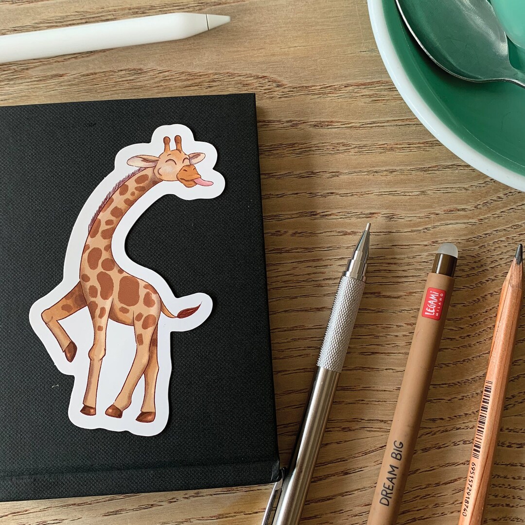 Cute Giraffe Vinyl Sticker/ Kawaii Giraffe Stickers, Gifts for Giraffe ...
