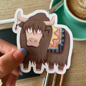 Cute Yak Vinyl Sticker/ Kawaii Yak Stickers, Gifts for Yak Lovers ...