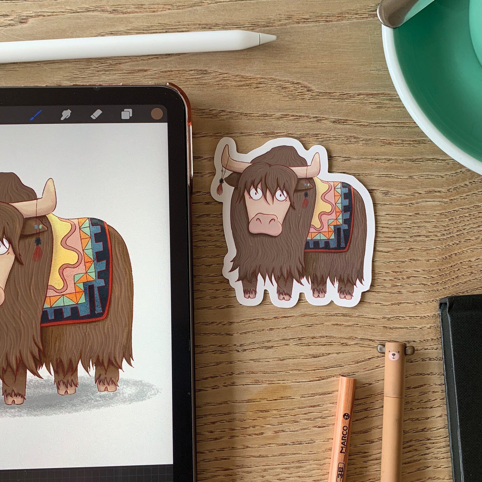 Cute Yak Vinyl Sticker/ Kawaii Yak Stickers, Gifts for Yak Lovers ...