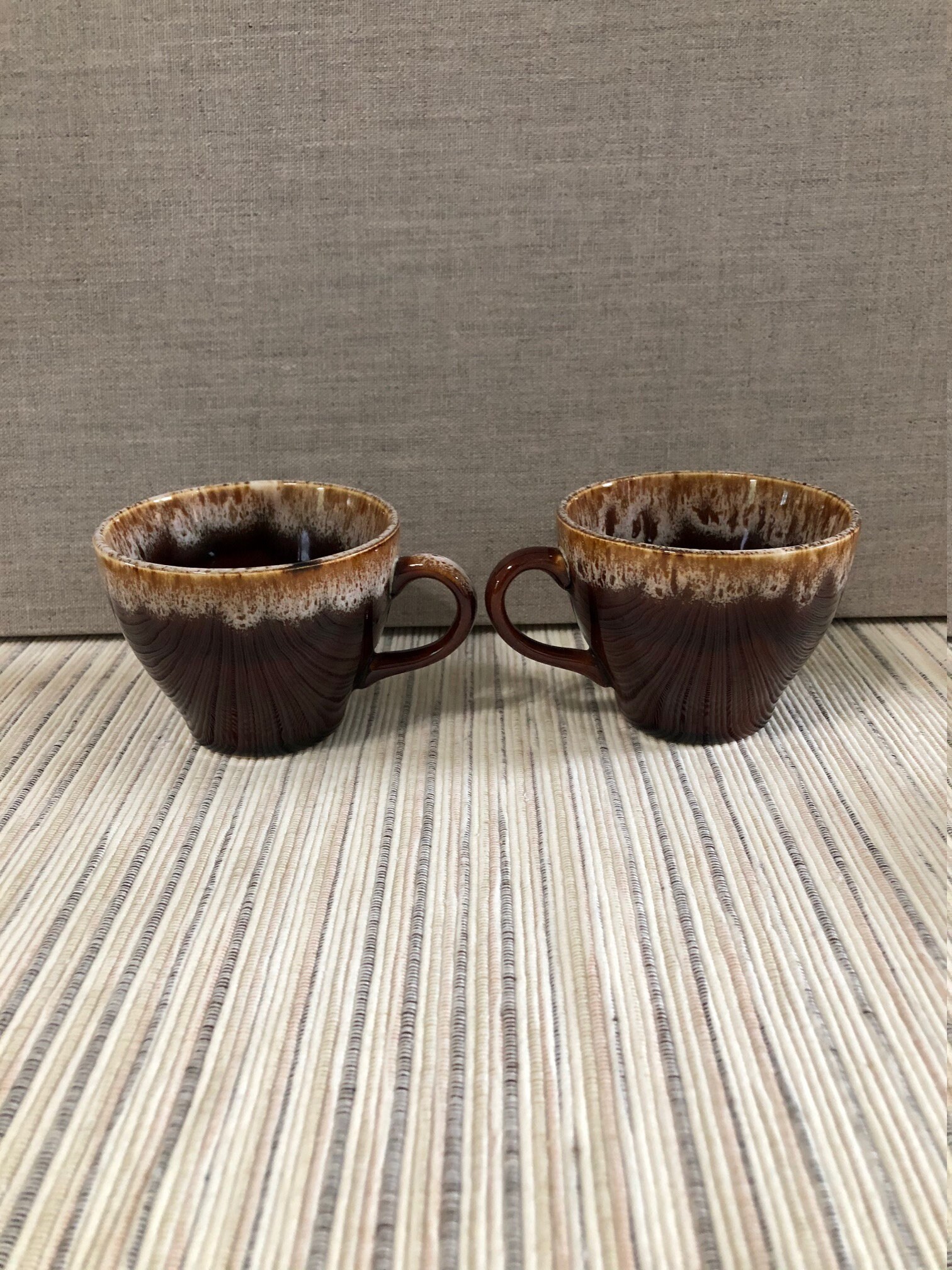 1960 Harker Quaker Maid Coffee Cup Set of 2 Rawhide Mid Century Modern ...