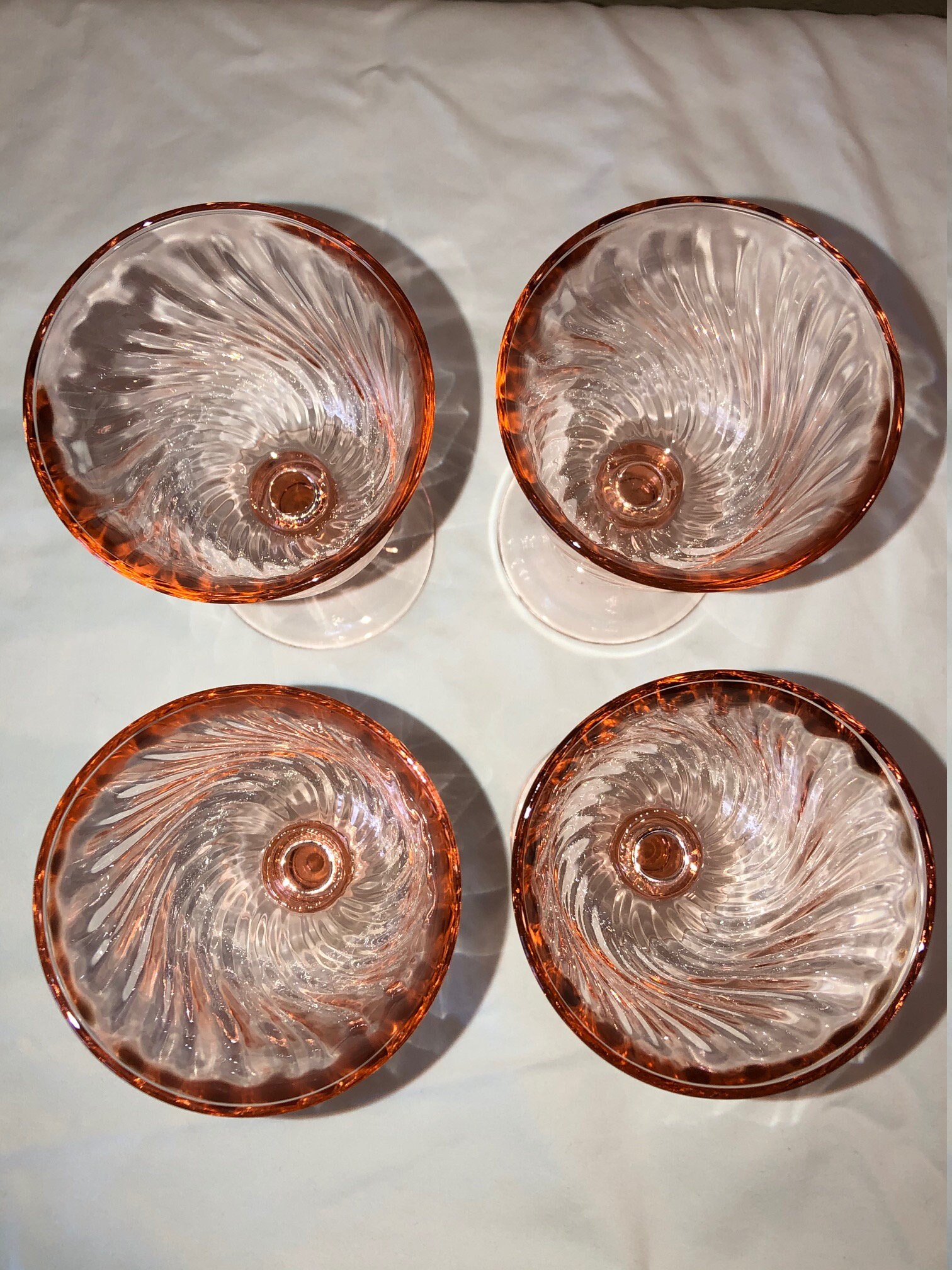 Luminarc French Glassware, Arcoroc Vintage Rosaline Wine Glasses, Pink ...