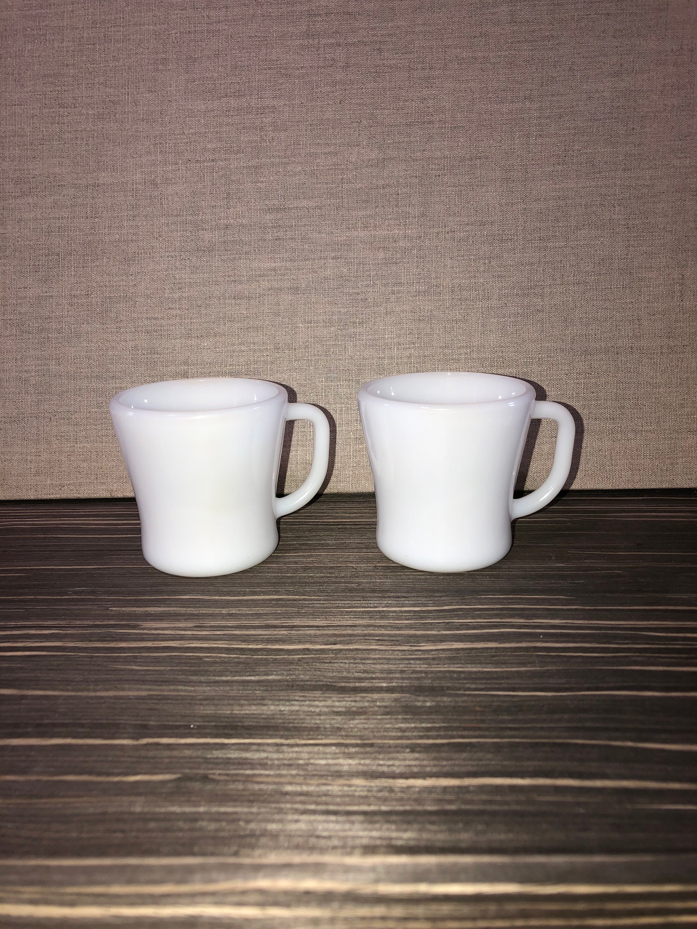 Vintage Fireking Milk Glass Mugs Set of 2. White Milk Glass - Etsy UK
