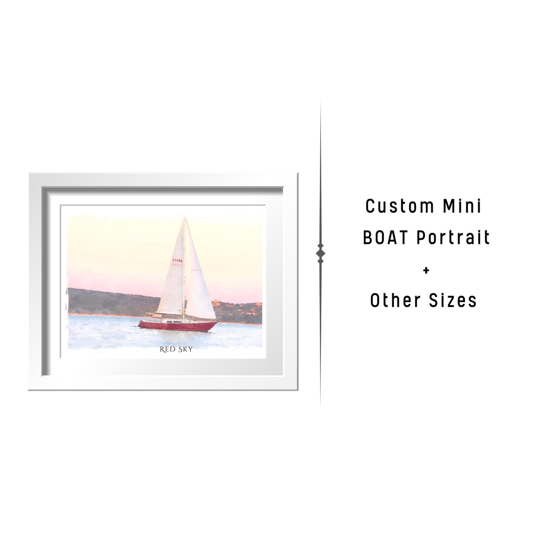 Mini Watercolor BOAT Portrait, Boat Painting From Photo, Gift for Him ...
