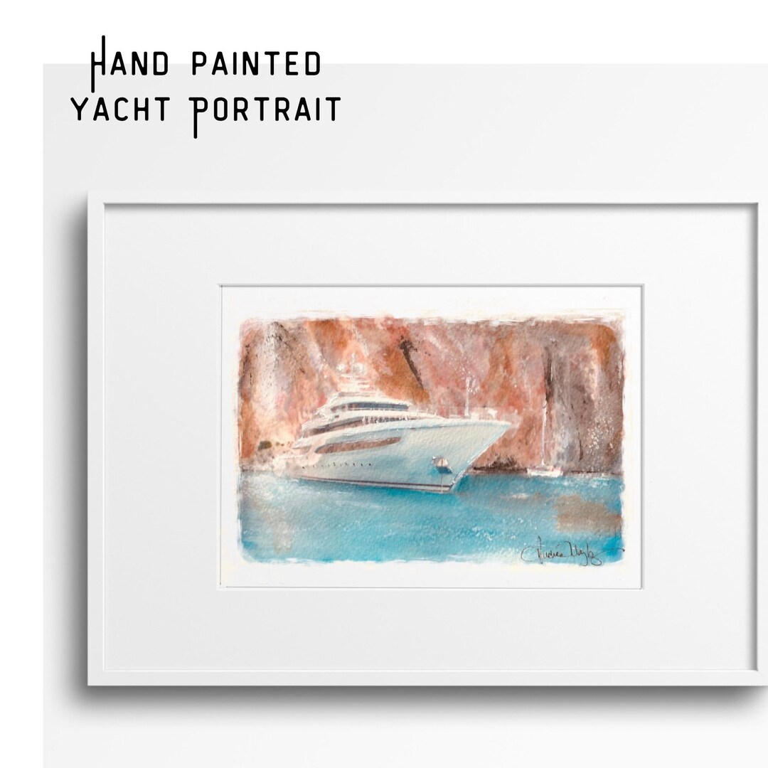 Custom Watercolor BOAT Portrait, Boat Painting From Photo, Gift for Him ...