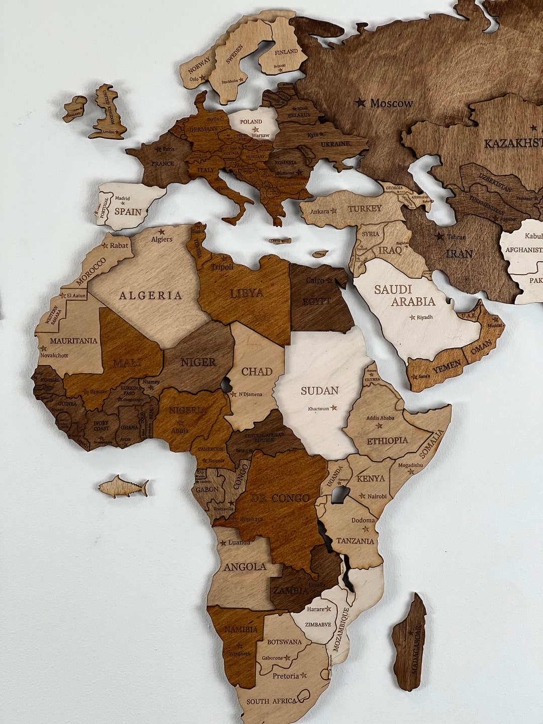 Home Wall Decor, Wooden World Map Family Tree, Gifts for Home, Travel ...