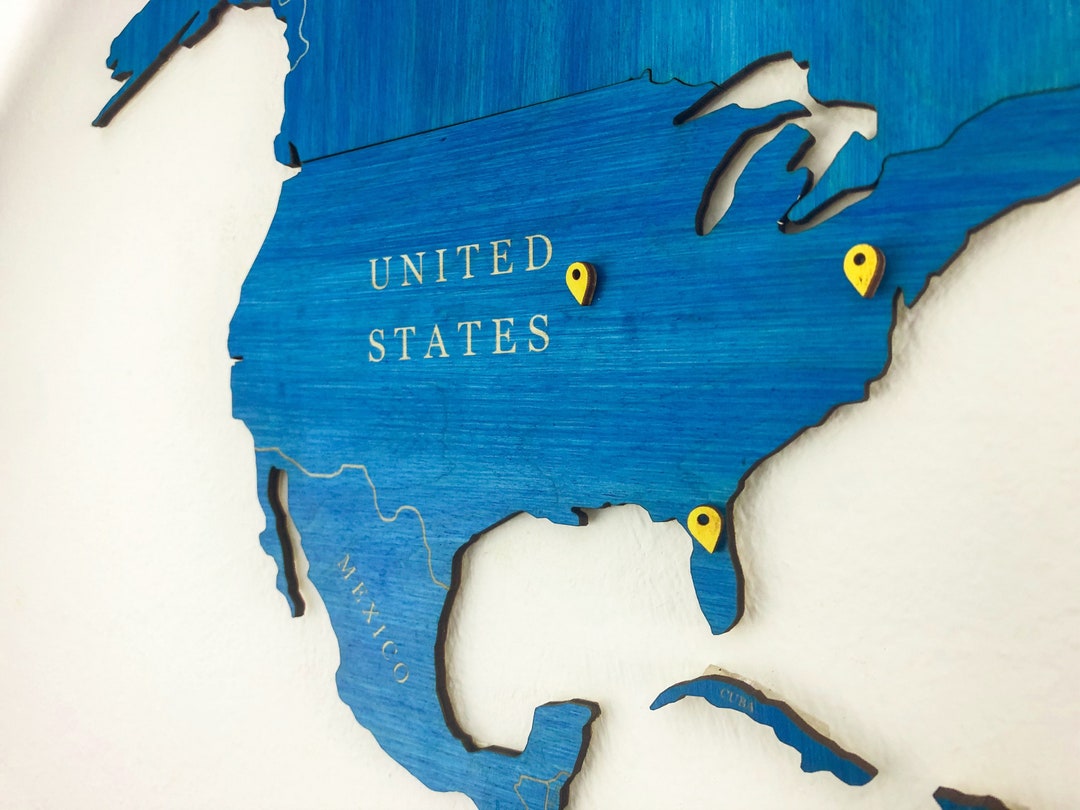 Wooden World Map of the World Wall Art Decor Wood Wall Art Home Rustic ...