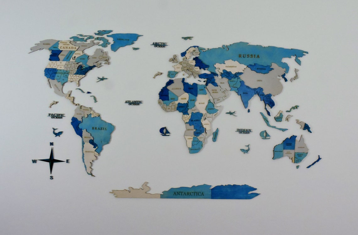 Wooden World Map of the World Wall Art Decor Wood Wall Art - Etsy